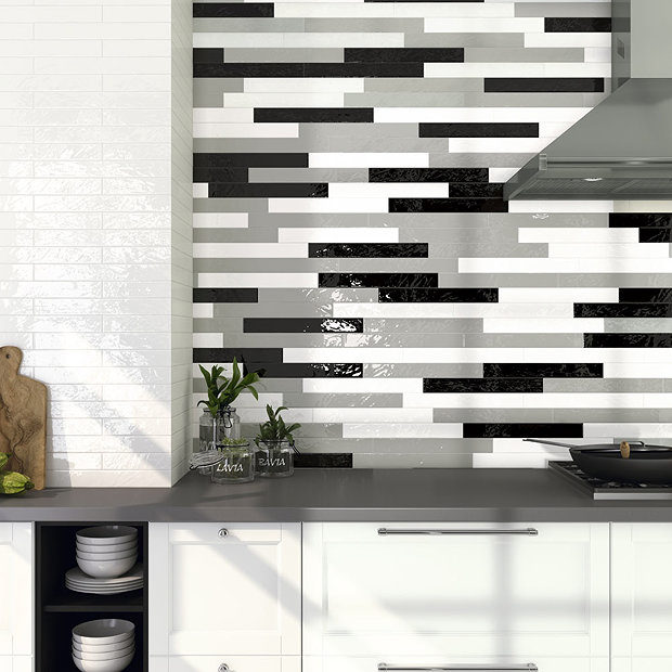 Hamilton Relief Bumpy White Gloss Wall Tiles 50 x 400mm