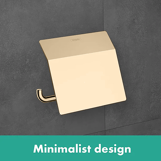 hansgrohe AddStoris Brushed Bronze Toilet Roll Holder with Cover