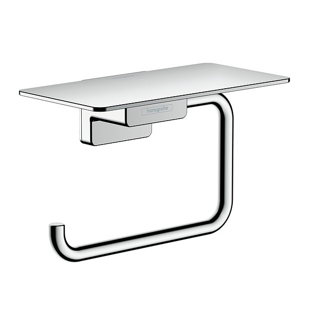 hansgrohe AddStoris Chrome Toilet Roll Holder with Shelf - 41772000