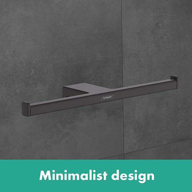 hansgrohe AddStoris Matt Black Double Toilet Roll Holder - 41748670