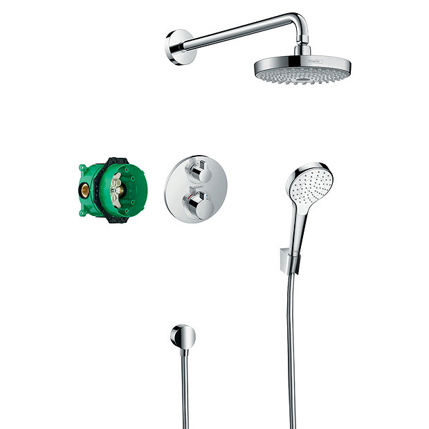 hansgrohe Croma Select S Complete Shower Set with Wall Mounted Shower ...