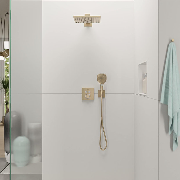 hansgrohe FixFit E Wall Outlet with Shower Holder - Brushed Bronze