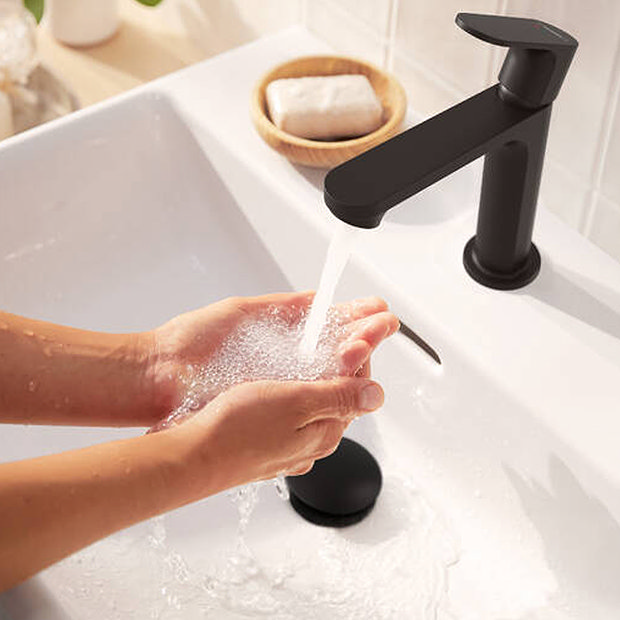 hansgrohe Rebris S Single Lever Basin Mixer 110 with Pop-up Waste ...