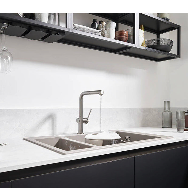 hansgrohe Talis M54 270 Single Lever Kitchen Mixer with Pull Out Spray ...