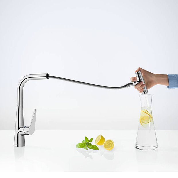 hansgrohe Talis Select M51 Single Lever Kitchen Mixer 300 with Pull Out ...