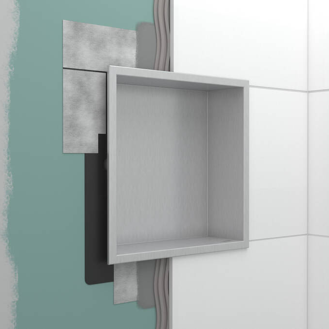 hansgrohe XtraStoris Original Wall Niche with Frame - Matt Black