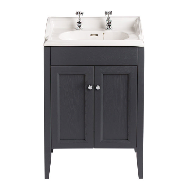 Heritage Caversham Freestanding Dorchester Square Vanity Unit | Graphite