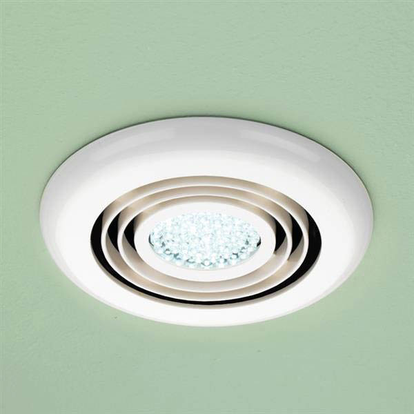 HIB Cyclone White Wet Room Inline Fan with LED Lights - Cool White - 32600