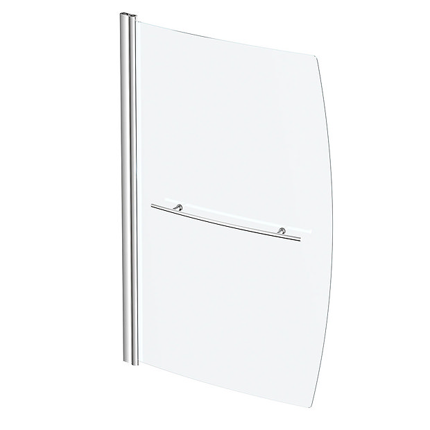 Hinged Curved Bath Screen with Towel Rail for Cast Space-Saver Bath ...