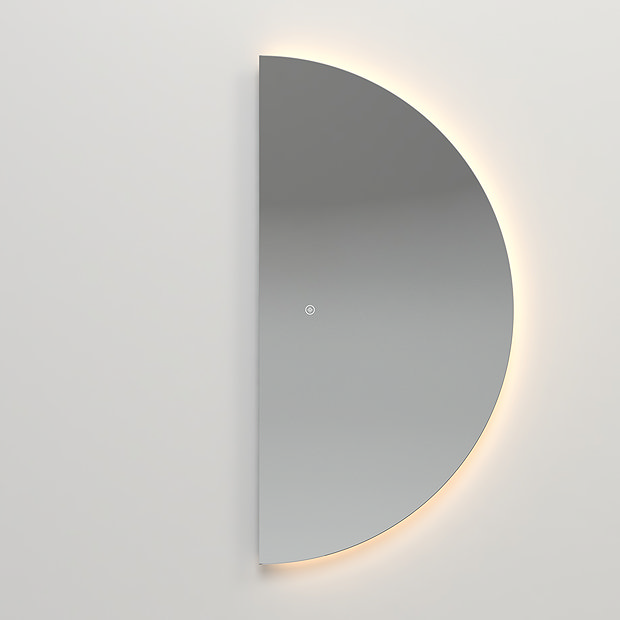 Horizon LED Backlit Semi-Circular Mirror 1000 x 500mm with Anti-Fog and ...
