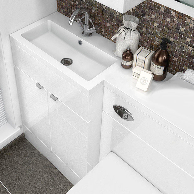 Hudson Reed 1105mm RH L-Shaped Full Depth Basin | Victorian Plumbing UK