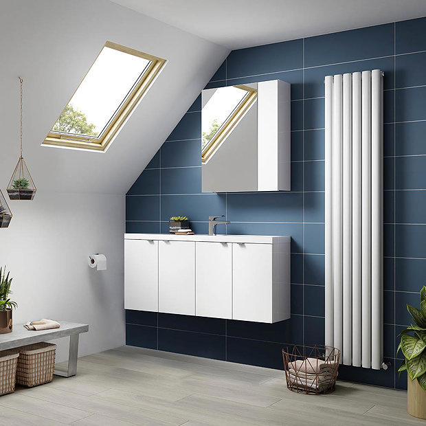 Hudson Reed 1200mm Gloss White Wall Hung Compact Combination Unit (600 ...