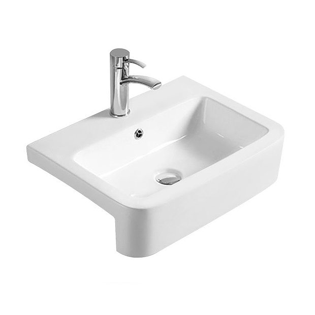 Hudson Reed 565mm 1TH Rectangular Semi-Recessed Basin - NBV171