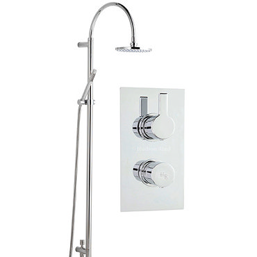 Hudson Reed Icon Twin Concealed Thermostatic Shower Valve with Rigid ...