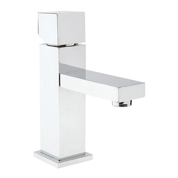 Hudson Reed Kubix Single Operation Mono Basin Mixer with Push Button ...