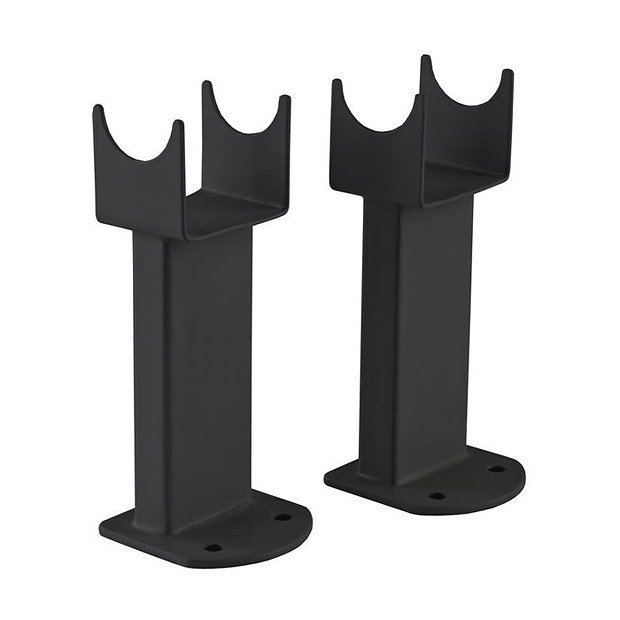 Hudson Reed Large Radiator Floor Mounting Feet | High Gloss Black