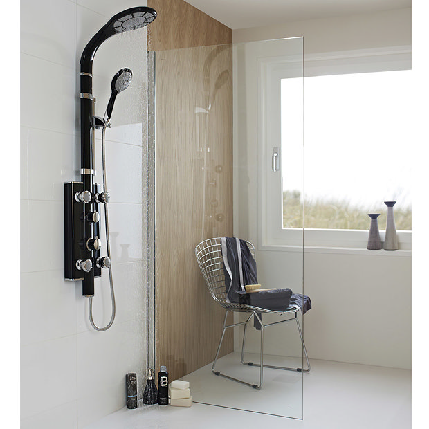Hudson Reed - Prophecy II Black Thermostatic Shower Panel - A3705 at ...