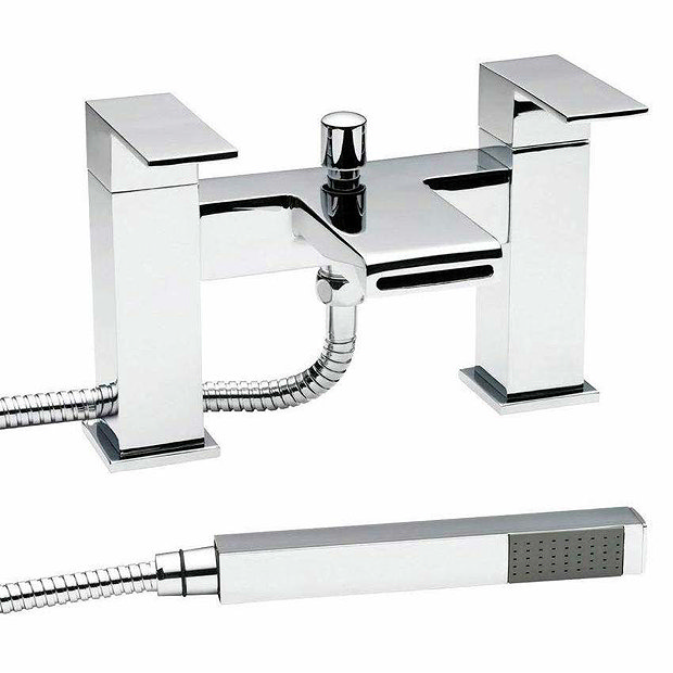 Hudson Reed Strike Bath Shower Mixer with Shower Kit and Wall Bracket ...