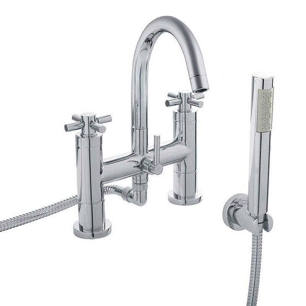 Hudson Reed - Tec Crosshead Bath Shower Mixer with shower kit & wall ...