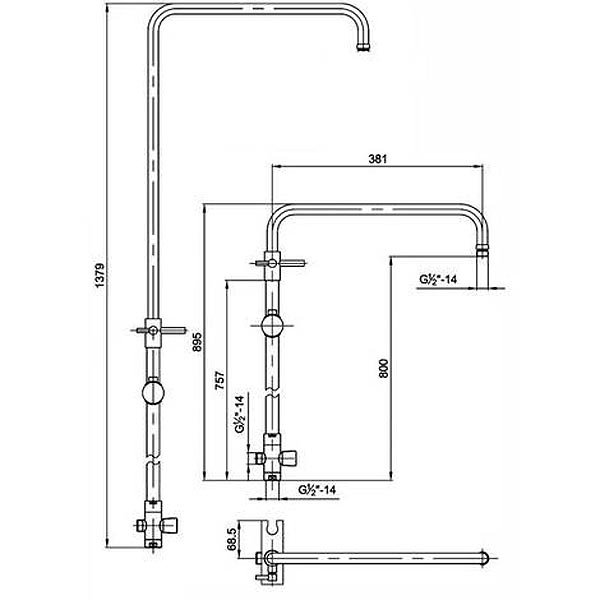 Hudson Reed Telescopic Shower Rigid Riser | Victorian Plumbing.co.uk