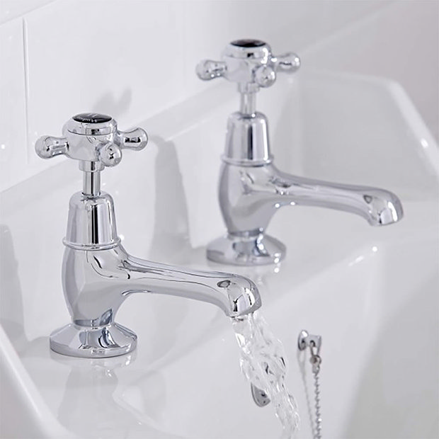 Hudson Reed Topaz Black Basin Taps - Chrome - BC401HX | Victorian ...