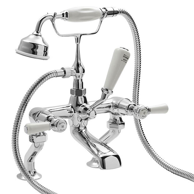 Hudson Reed Topaz Lever Deck Mounted Bath Shower Mixer Tap + Shower Kit ...