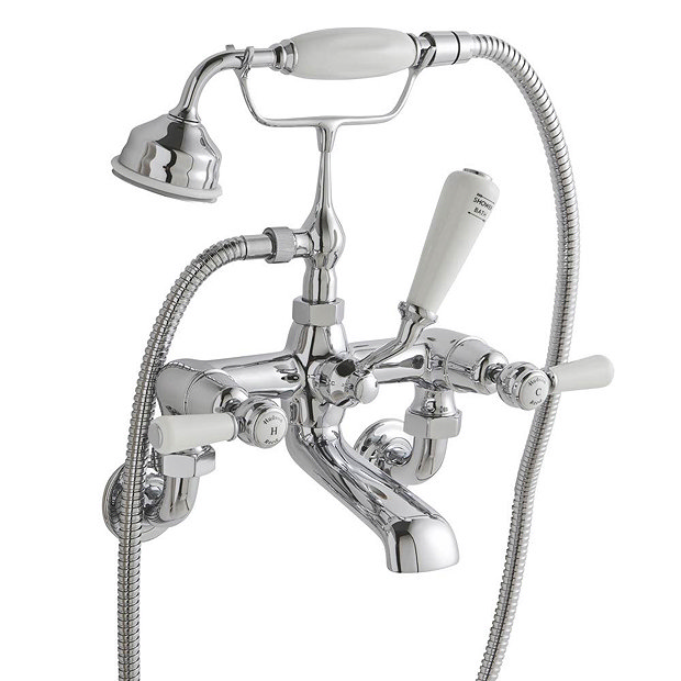 Hudson Reed Topaz Lever Wall Mounted Bath Shower Mixer + Shower Kit at ...