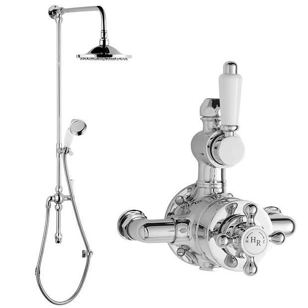 Hudson Reed Traditional Twin Valve with Grand Rigid Riser Kit & Shower ...