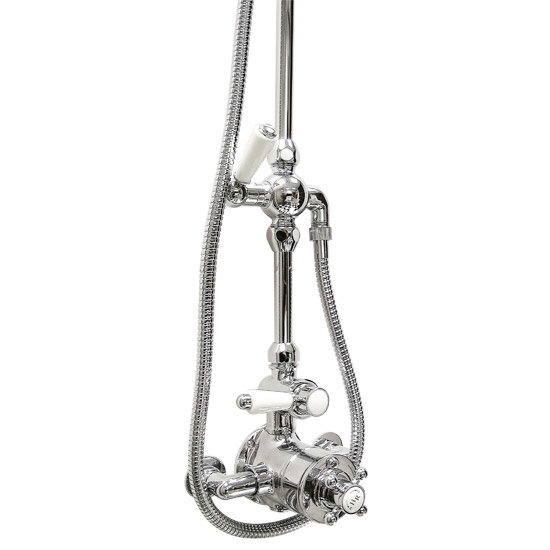 Hudson Reed Twin Shower Valve with Victorian Grand Rigid Riser Kit ...