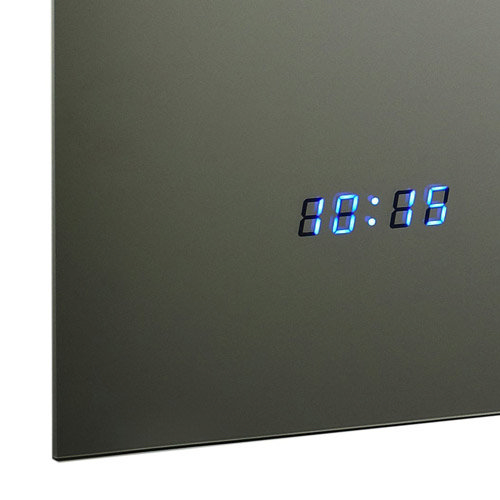 Hudson Reed Vizor Motion Sensor Mirror w/ Shaving Socket, Digital Clock ...