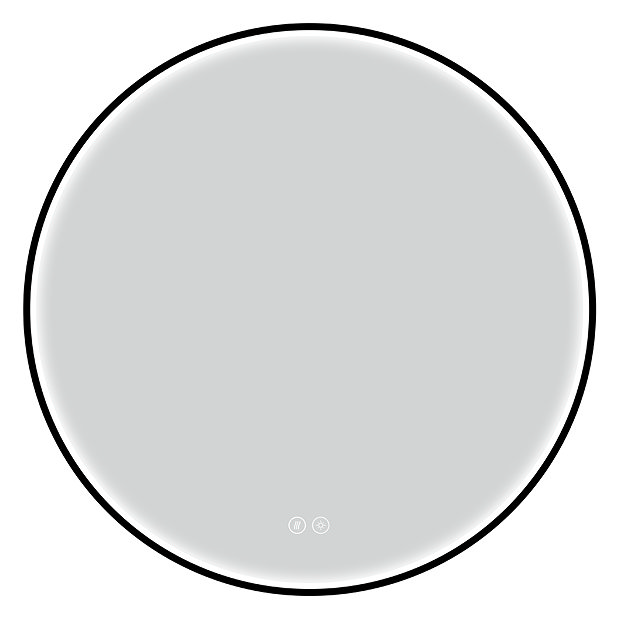 Huxley Matt Black Round 700 LED Mirror with Anti-Fog, Touch Control ...