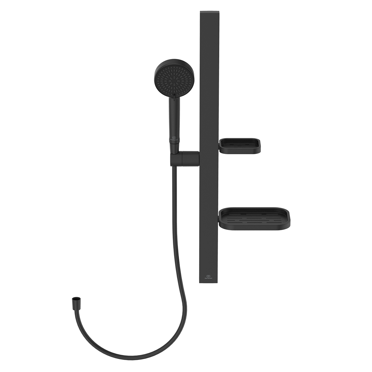 Ideal Standard Alu+ Silk Black Slider Rail with 100mm 2 Function Shower ...