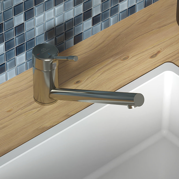 Ideal Standard Ceralook Silver Storm Single Lever Low Spout Kitchen Mixer