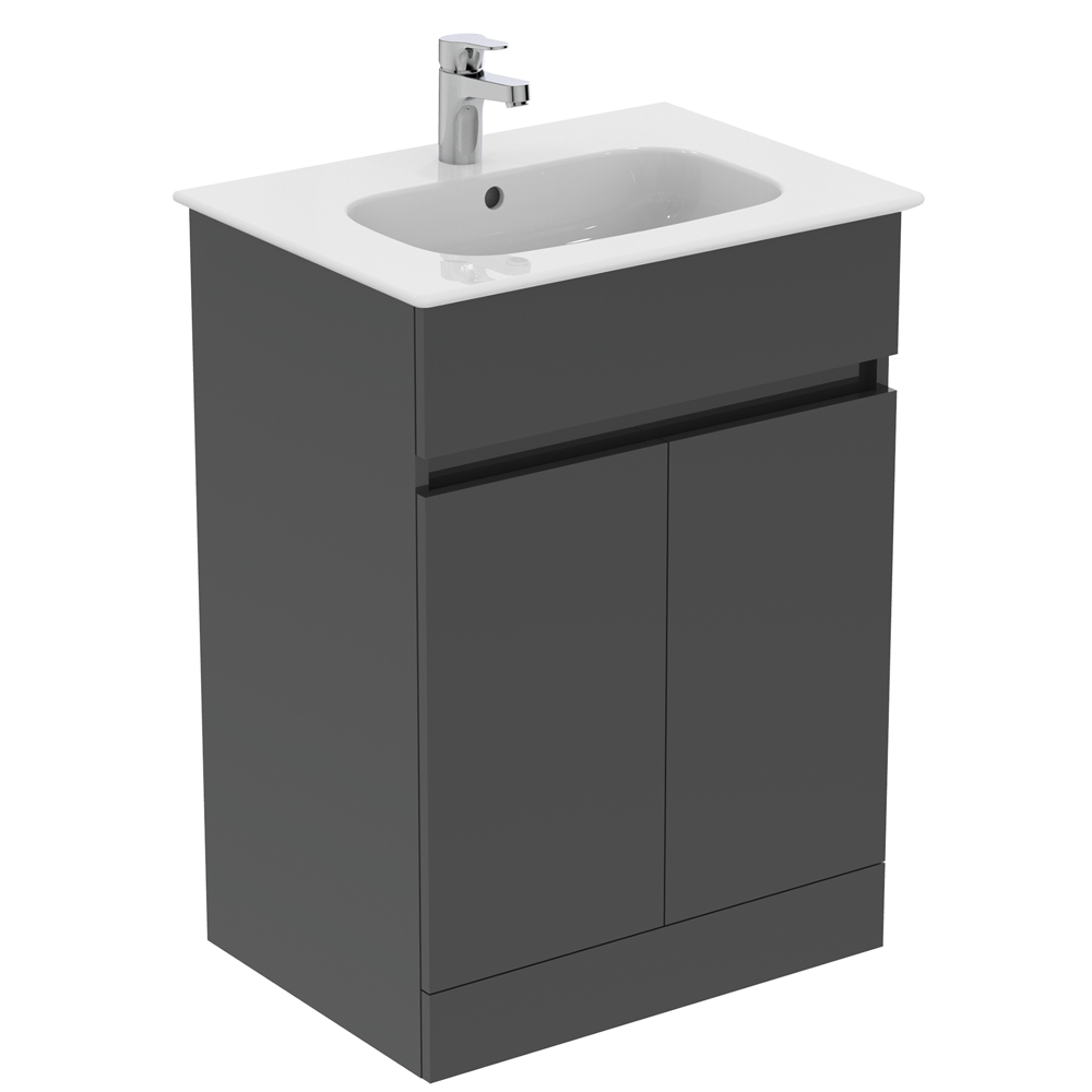 Ideal Standard Eurovit+ 60cm Floor Standing 2 Door Vanity Unit with ...