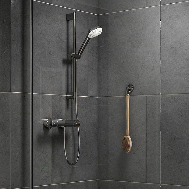 Ideal Standard Idealrain Evo Jet 600mm Shower Slider Rail with 3 Function Diamond Handspray ...