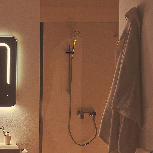 Ideal Standard Idealrain Evo Jet 900mm Shower Slider Rail with 110mm 3 Function Round Handspray ...