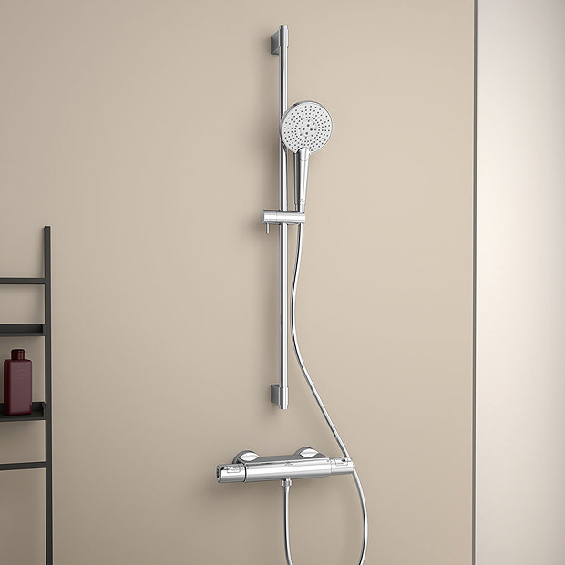 Ideal Standard Idealrain Evo Jet 900mm Shower Slider Rail with 3 Function Round Handspray - B1763AA