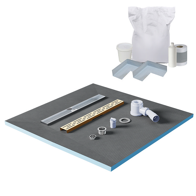 Imperia 600 Linear Wet Room Walk In Square Tray Former Kit (End Waste ...