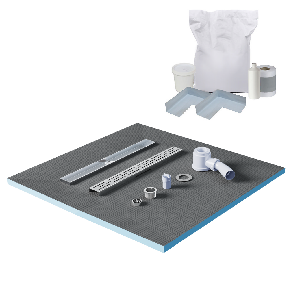 Imperia 600 Linear Wet Room Walk In Square Tray Former Kit (End Waste ...