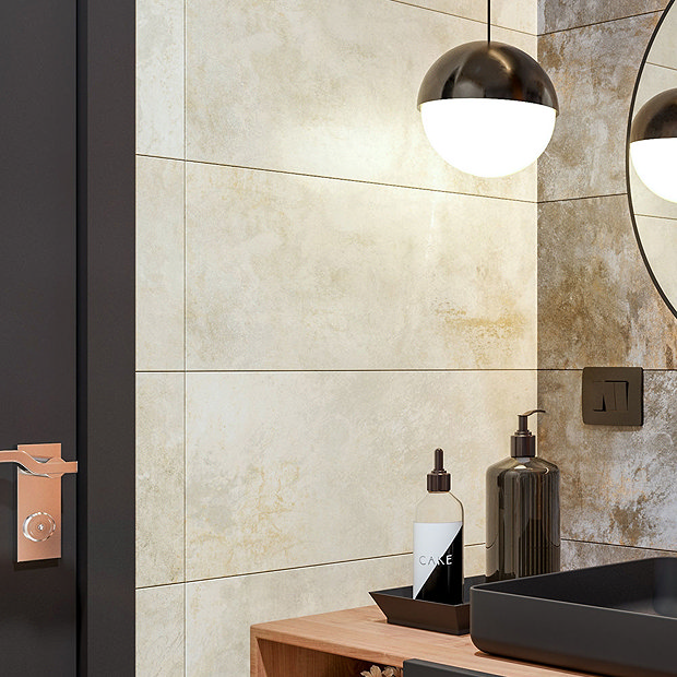 Metal Effect Tiles - Industrial Beige | Victorian Plumbing