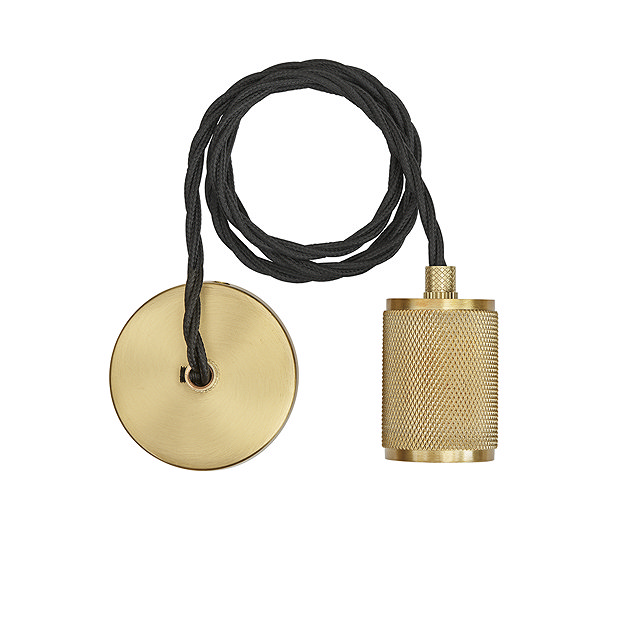 Industville Knurled Edison Pendant Light - 1 Wire - Brass