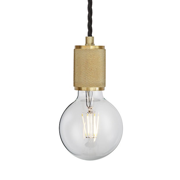 Industville Knurled Edison Pendant Light - 1 Wire - Brass