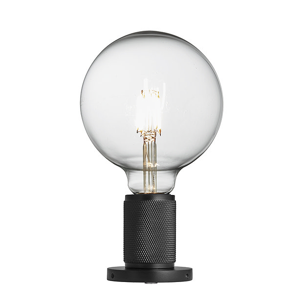 Industville Knurled Edison Single Spotlight Light - Black