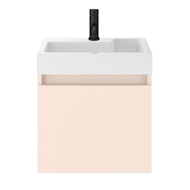 Milan Juno 500 x 360mm Matt Blush Pink Wall Hung Vanity Unit ...