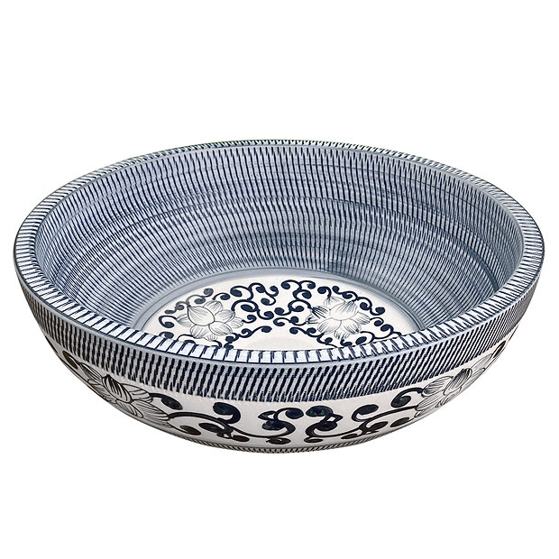 Patterned Sink - Ceramic Countertop Basin | Victorian Plumbing