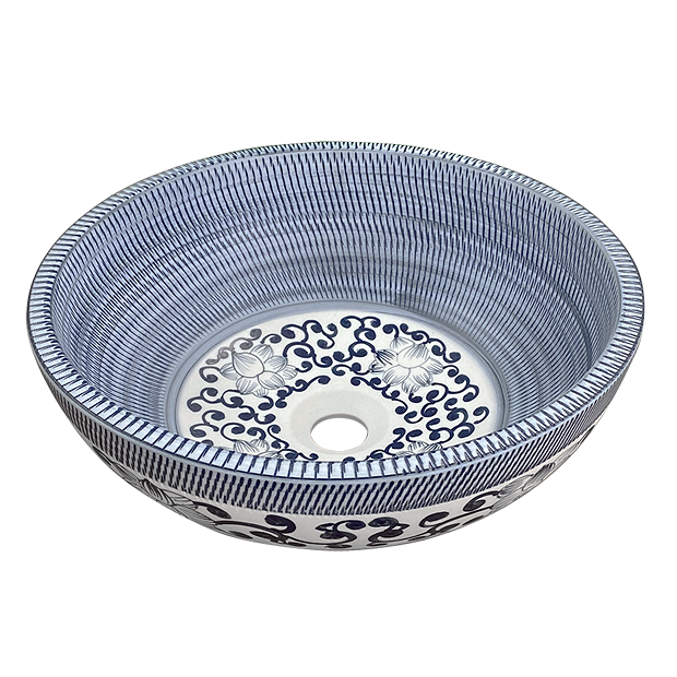 Patterned Sink - Ceramic Countertop Basin | Victorian Plumbing