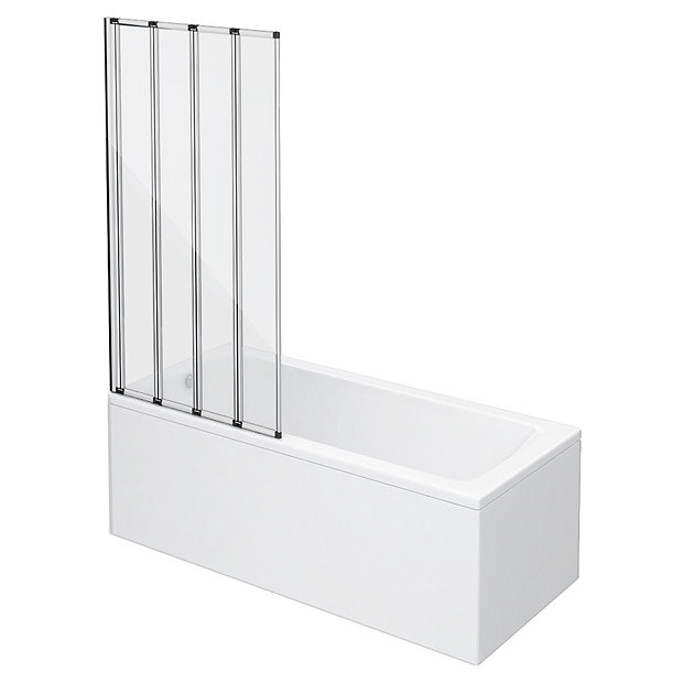 Kent Square Single Ended Bath with Bi-Fold Screen | Victorian Plumbing UK