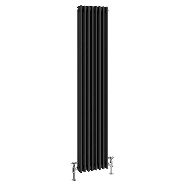 Keswick 1800 x 380mm Cast Iron Style Traditional 3 Column Matt Black ...