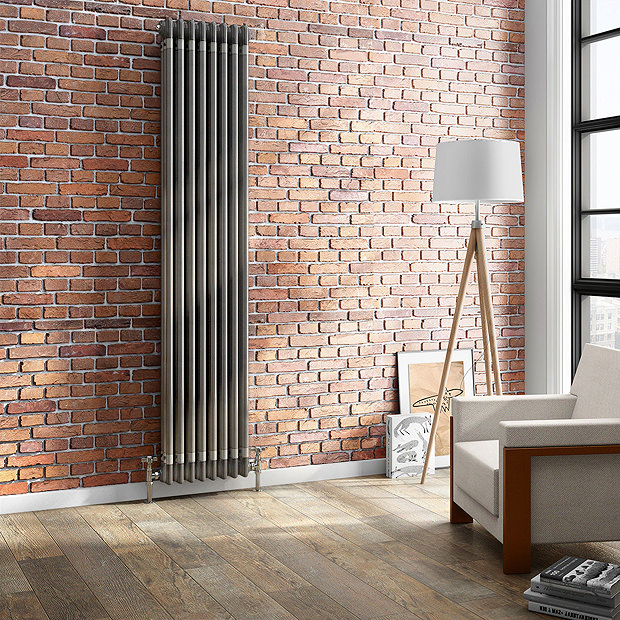 Keswick 1800 x 376mm Raw Metal (Lacquered) 3 Column Radiator ...