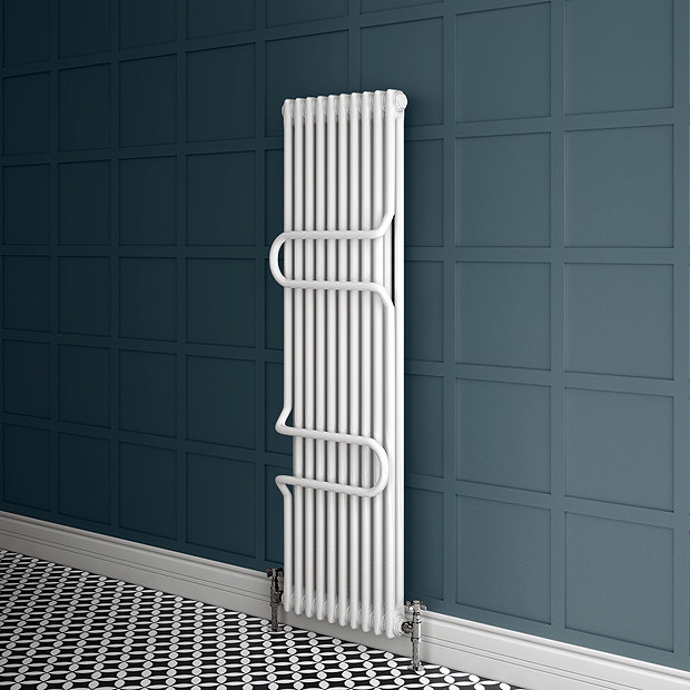 Keswick 1800 x 470 Cast Iron Style Traditional 2 Column White Radiator ...